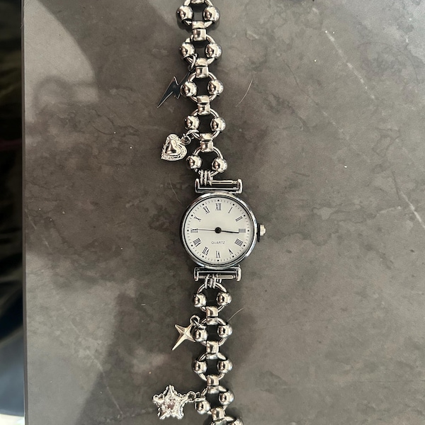 Vintage Watch Bracelet,chunky Watch Face Bracelet,punk Y2k Chain ...