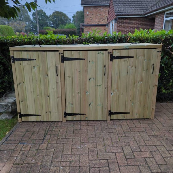 Bin Store, Triple Wheelie Bin Storage - Etsy UK