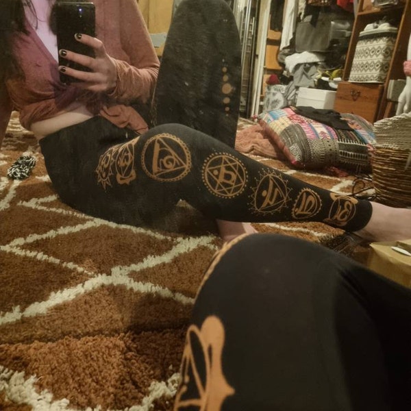 Hand-drawn Bleach-art Leggings. "chakra" Design. Hippy Yoga Festival ...