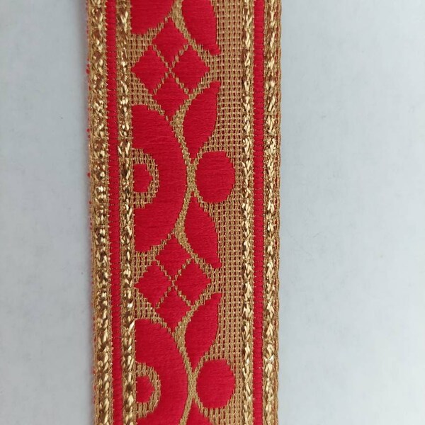 Rose Gold Beaded Ribbon Trim - Indian Woven Gimp Design, Wedding ...