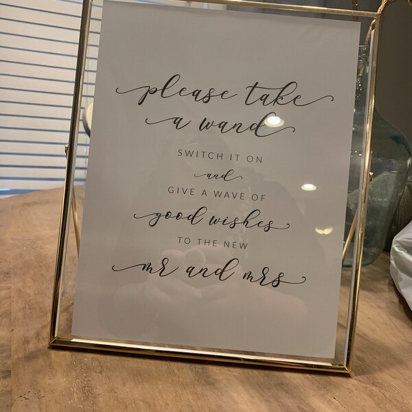 Wedding Glow Wand Send off Sign - Please Take a Wand - Wedding Wands ...