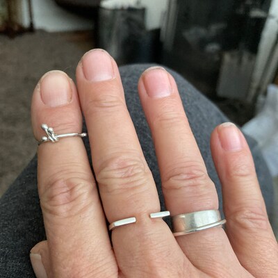 Anxiety/ ADHD Ring, Double Layer Worry Ring, Silver Plated Fidget Ring ...