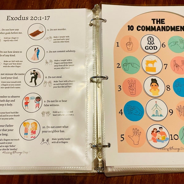 INSTANT DOWNLOAD Ten Commandments Printable Memory Game Sign Language ...
