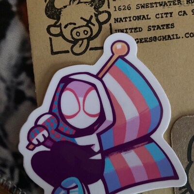 PRE-ORDER Gwen Stacy Trans Pride Sticker Premium Quality Waterproof ...
