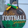 Hello Football Season Sign, Digital Download, Round Door Hanger Svg ...