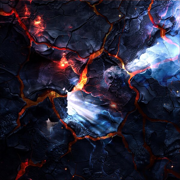 Molten Lava Digital Papers, Black Red Magma Digital Background, Digital ...