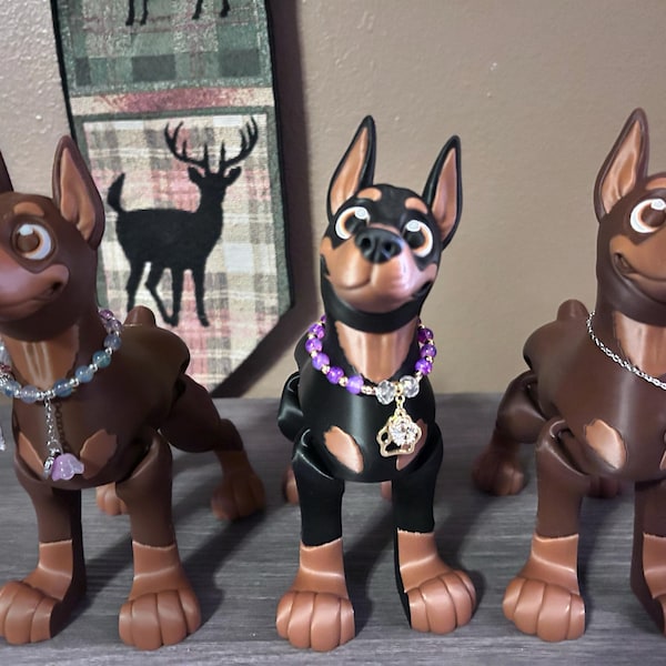 Dog - Doberman - Black/tan and the NEW Red Doberman Flexi Articulating ...