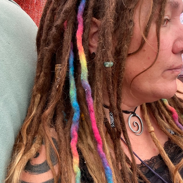 Wool Dreadlocks Light Blue Blend Custom Wool Dreads- Double Ended ...
