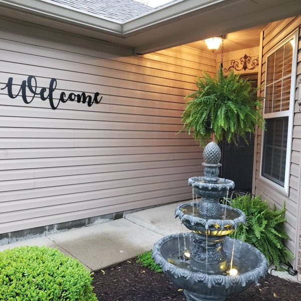 Rustic Metal Welcome Sign - Farmhouse Decor - Housewarming Gift - Metal ...