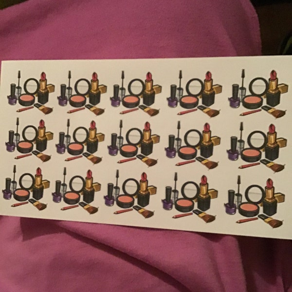 15 Makeup Stickers for Planners, Scrapbook, Gift, Birthday, Party ...