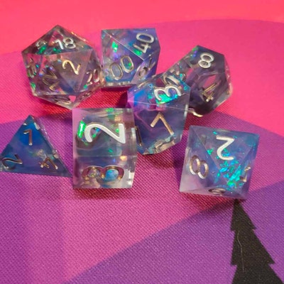 Cosmic Starlight DND Dice , Galaxy Space Sharp Edge Dice Set,blue ...