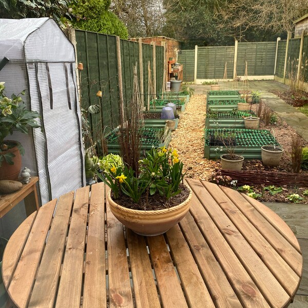 Wooden Garden 1.1 Metre Round Table - Etsy