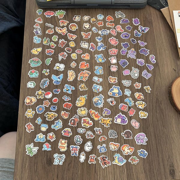 001-151 Mini Poke Stickers | All Gen 1 Kanto Mons | Die-cut Waterproof ...