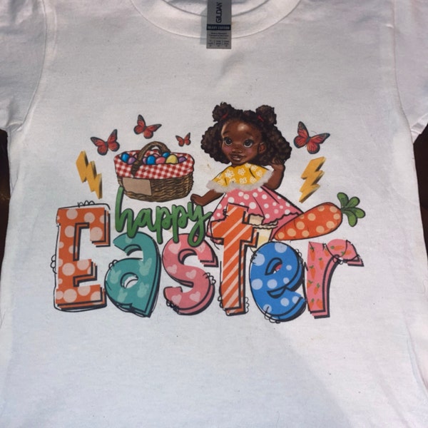 Happy Easter Black Girl Png Sublimation Design Download, Afro Girl Png ...