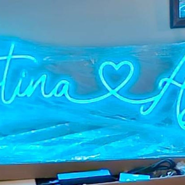 Custom Wedding Neon Sign, Wedding Neon Sign Name, Neon Sign Battery ...