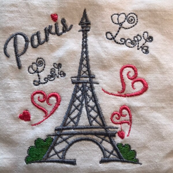 Paris Embroidery Design Eiffel Tower Designs Instant Digital Download ...