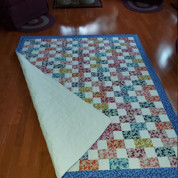 Brick Flowers Quilt Kit Fabric Pattern and Binding and Backing Included ...