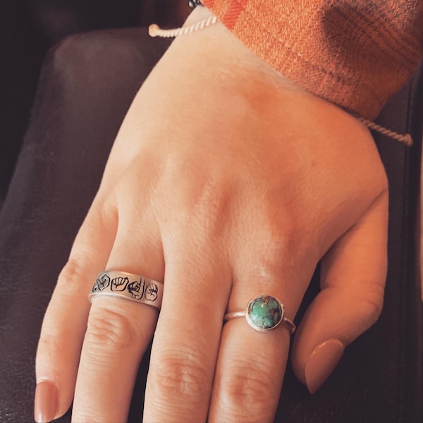 ASL Custom Name Stacking Wrap Ring | American Sign Language Gift | ASL ...