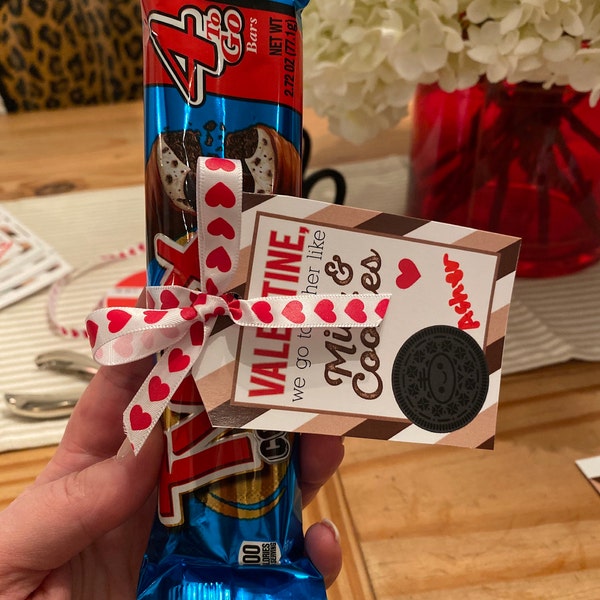 Valentine's Day Printable Tags Milk and Cookies Valentine Class Team ...