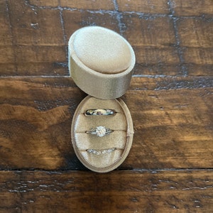 VELVET RING Box IVORY, Wedding Rings Box, French Ring Box, Vintage ...