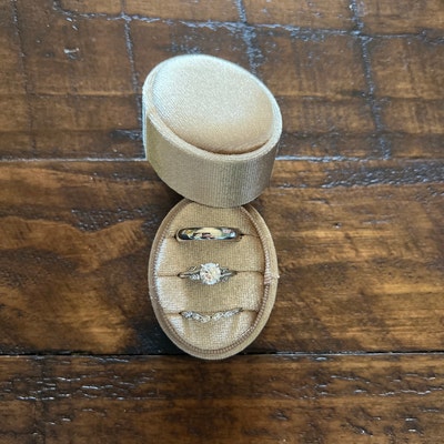 VELVET RING Box IVORY, Wedding Rings Box, French Ring Box, Vintage ...