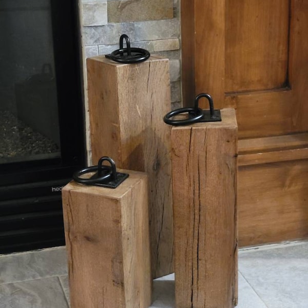 Handmade Solid Oak Door Stop Waterproof Weatherproof Size Rustic Door ...