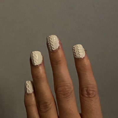 Knit Sweater Nail Art Stickers Self Decals/ Fall Winter 3D Embossed ...