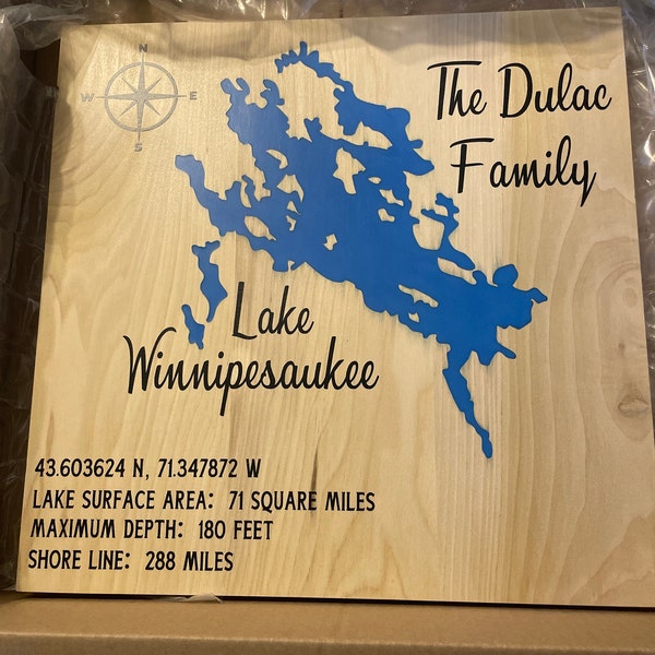 Lake Winnipesaukee Sign/ Lake Winnipesaukee Art/ Lake Life Wooden Sign ...