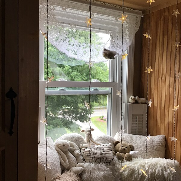 Vintage Cotton Lace Shaped Window Valance in White or Cream - Etsy