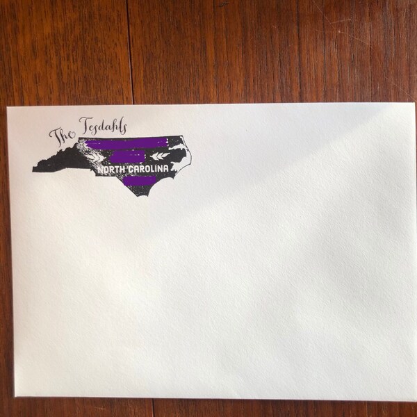 North Carolina Return Address State Stamp, Personalized Rubber Stamp - Etsy