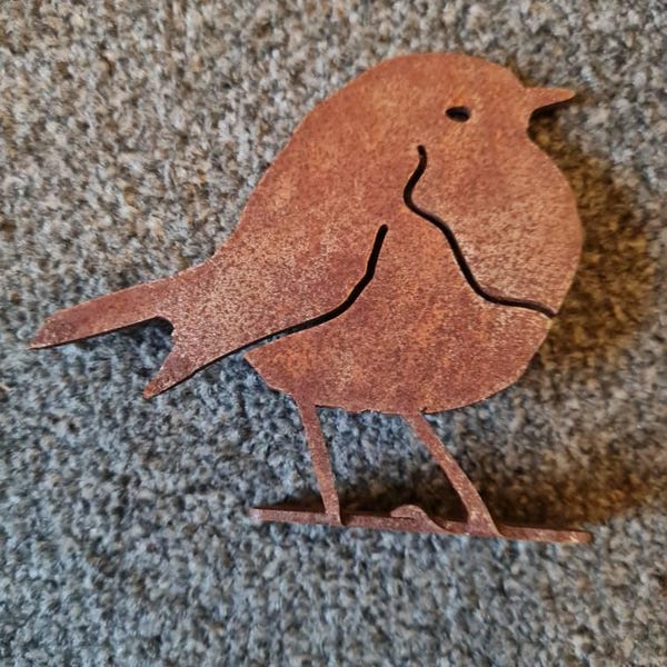 Rusty Metal Robin - Steel Robin Decoration - Rusty Bird - Wild Bird Art ...