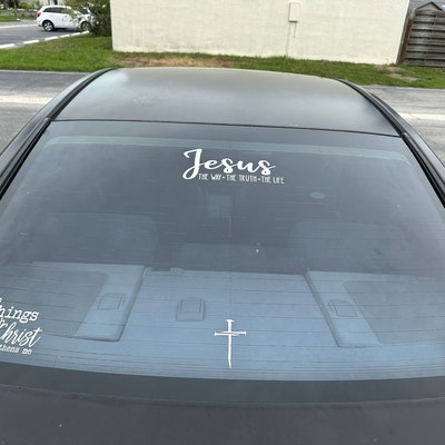 Jesus Decal Christian Car Sticker, Vinyl Lettering, Window, Mug, Coffee ...