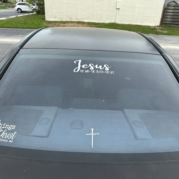 Jesus Decal | Christian Car Sticker, Vinyl Lettering, Window, Mug ...