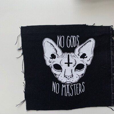 No Gods No Masters Patch, No Idols Patch, Cat Patch, Sphinx Patch, Cat Patch, Satan Patch, Back ...