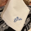 Embroidered Custom Logo Cocktail Linen Napkin, Monogram Linen Napkin ...