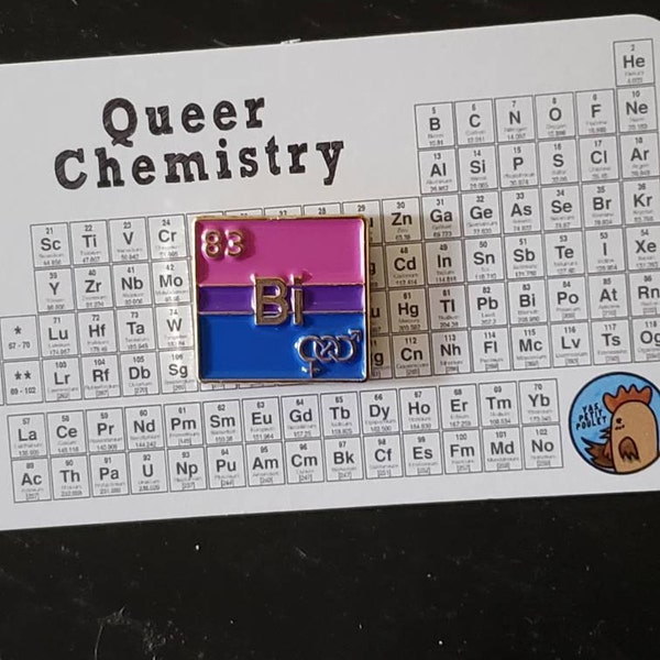 Bisexual Pride Badge - Queer Chemistry - Lgbtqi - Lgbt Pride - Bisexual ...