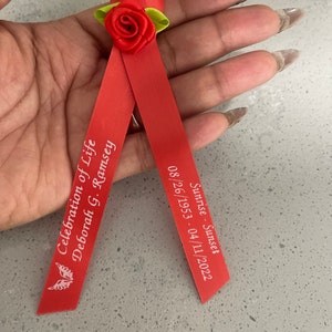 Personalized Memorial Funeral Sash Ribbon or Celebration of - Etsy