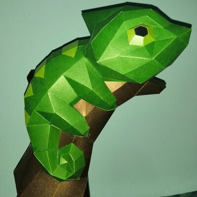 Chameleon Paper Model,papercraft,diy,low Poly,pdf Papercraft,chameleon ...
