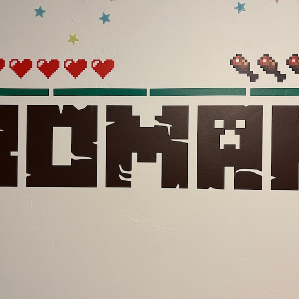 Custom Gamer Block Boy Wall Decal| Personalized Gamer Block Boy Vinyl ...