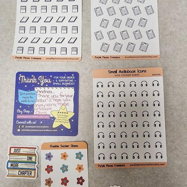 Small Bookish Icons Mini Sticker Sheets | Book Icons, Ebook Icons or ...