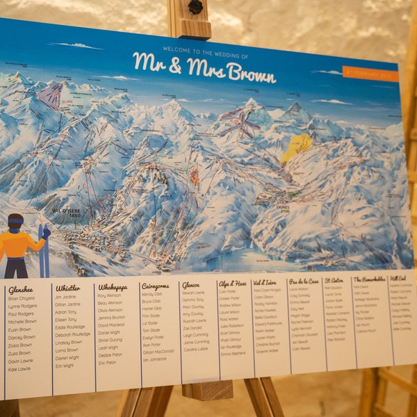 Ski Table Plan | Ski Themed Wedding, Couples Who Love Skiing ...