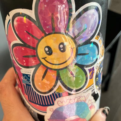 Holographic Cozy Gamer Vinyl Die Cut Sticker, Rainbow Cute Gamer Girl ...