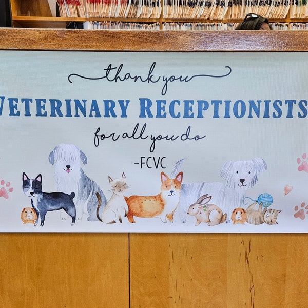 Veterinary Appreciation Week Banner, Thank You Veterinarian Sign - Etsy