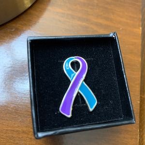 Previvor Serenity Prayer Keychain Pink and Teal Ribbon Charm | Etsy