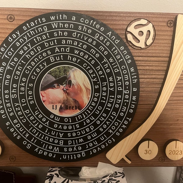 Solid Wood Custom Song Lyrics Vinyl Record Art Wall Hanging ...