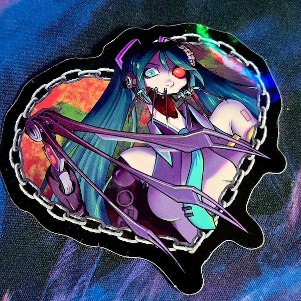 VOCALOID HORROR Hatsune Miku Bacterial Contamination Vinyl Sticker ...