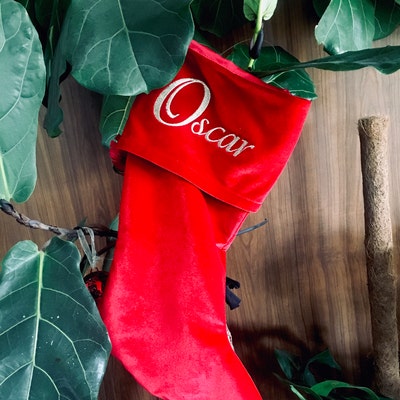 Christmas Traditional Red Personalized Velvet Stockings - Etsy