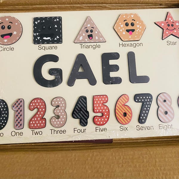 Animals Puzzle With Custom Baby Name, Personalized Name Puzzle, Zuzu ...