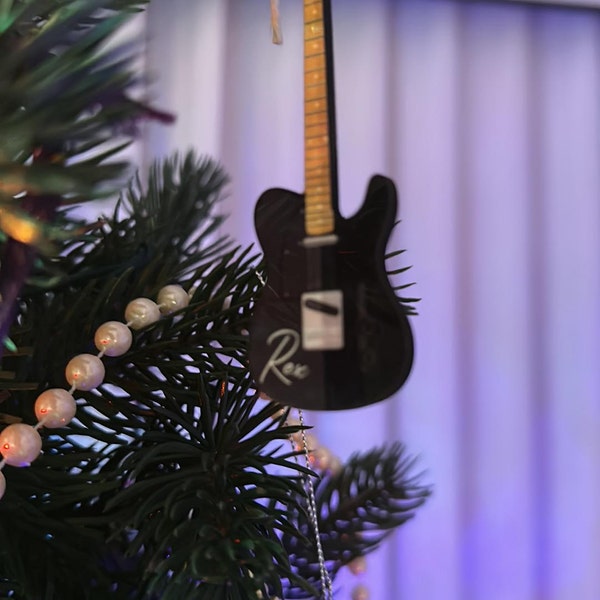 Personalised Guitar Christmas Tree Decoration - Etsy