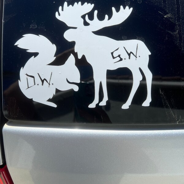 Sam and Dean Moose and Squirrel Vinyl Stickers - Etsy